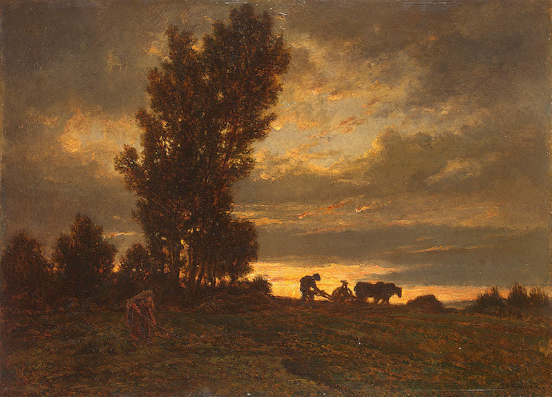Landscape with a Plowman Early 1860s Painting | Rousseau Theodore Oil ...