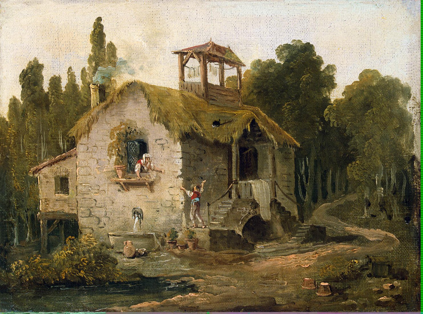 Cottage in the Forest Painting | Hubert Robert Oil Paintings