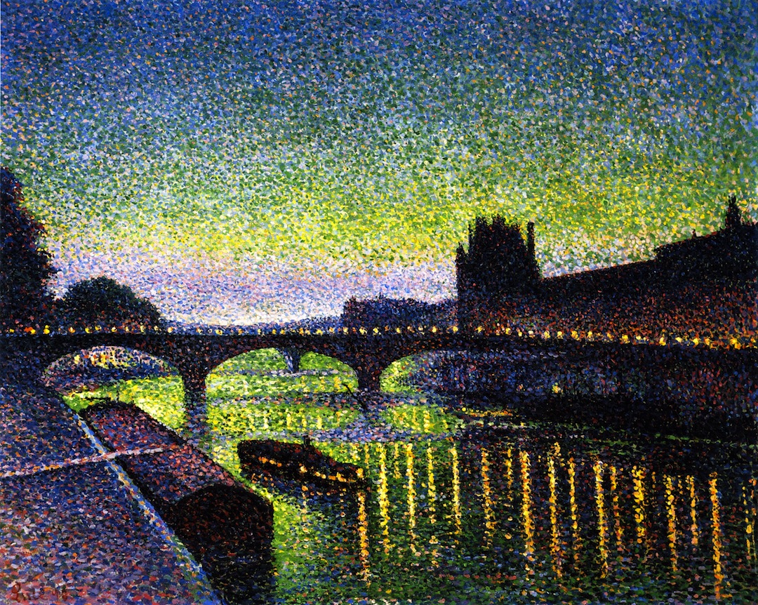 The Louvre and Pont du Carrousel Night Effect Painting | Maximilien ...