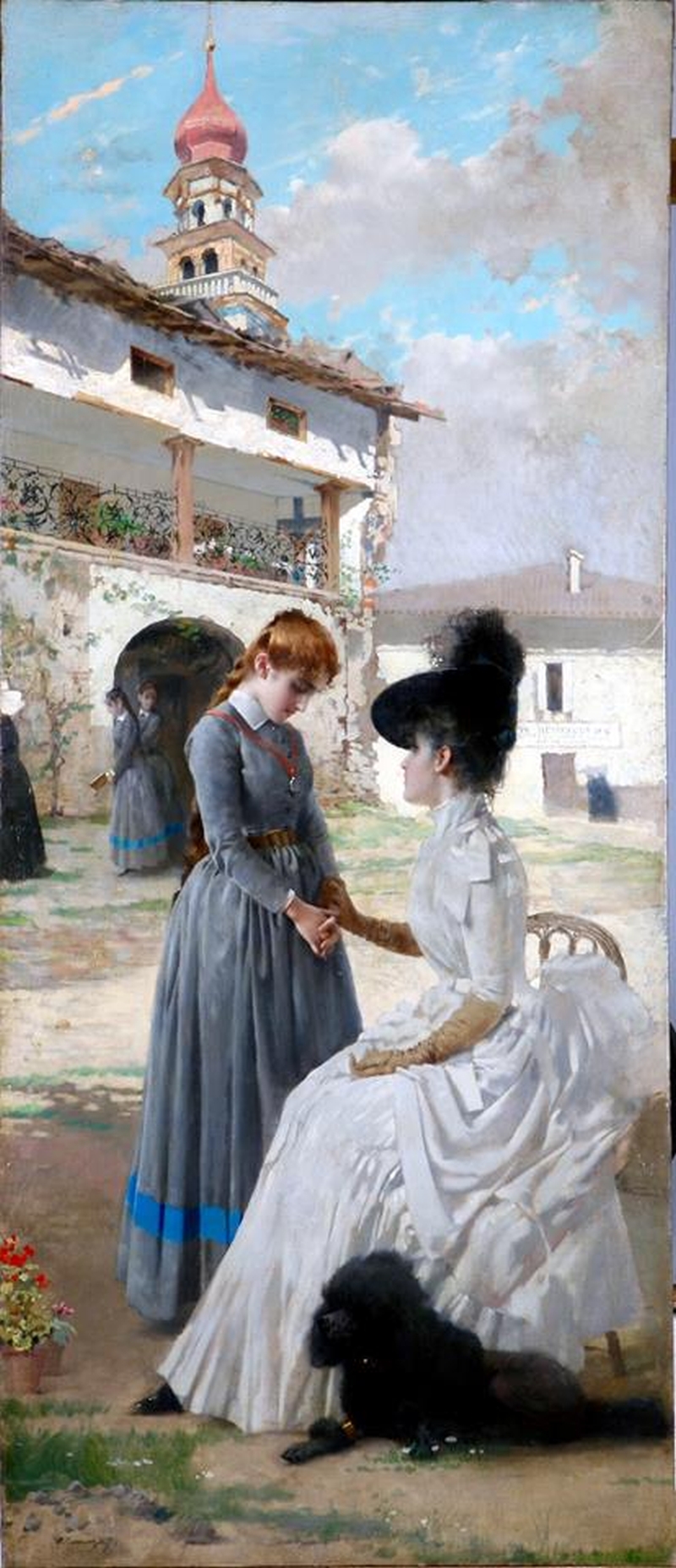 Visit to the Convent Painting | Vittorio Matteo Corcos Oil Paintings
