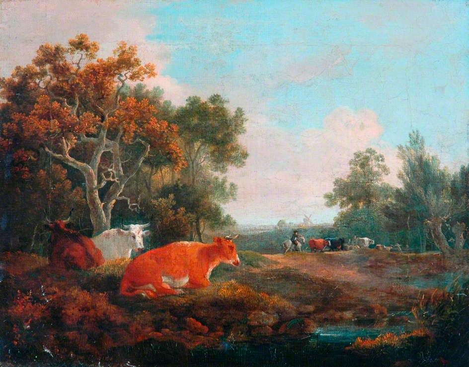 Landscape with Cattle Painting | William Collins Oil Paintings